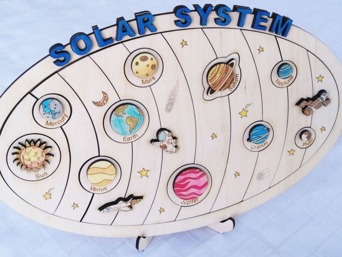 Solar System Puzzle | Kids Toys Solar System Puzzle | Wooden Planetary ...