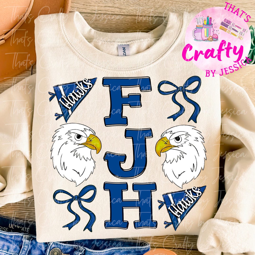 Fjh Hawks Coquette Pennant Retro PNG, Digital File, Football, Band ...