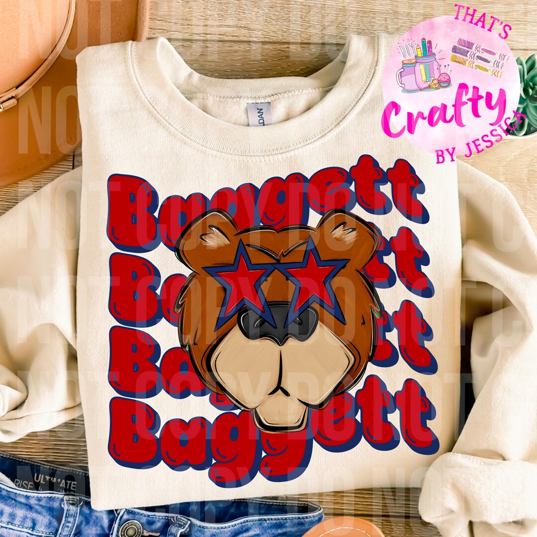 Baggett Bears Wavy Retro PNG, Digital File, Football, Band, Cheer ...