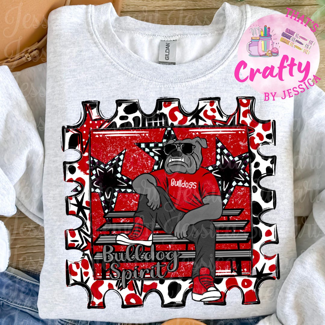 Bulldogs Stamp Coquette Retro PNG, Digital File, Football, Band, Cheer ...