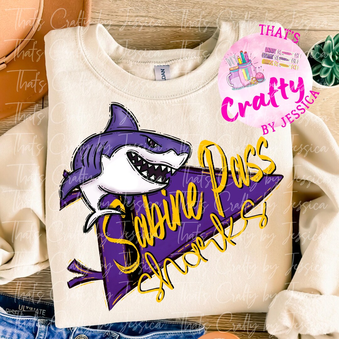 Sabine Pass Sharks Pennant Retro PNG, Digital File, Football, Band ...