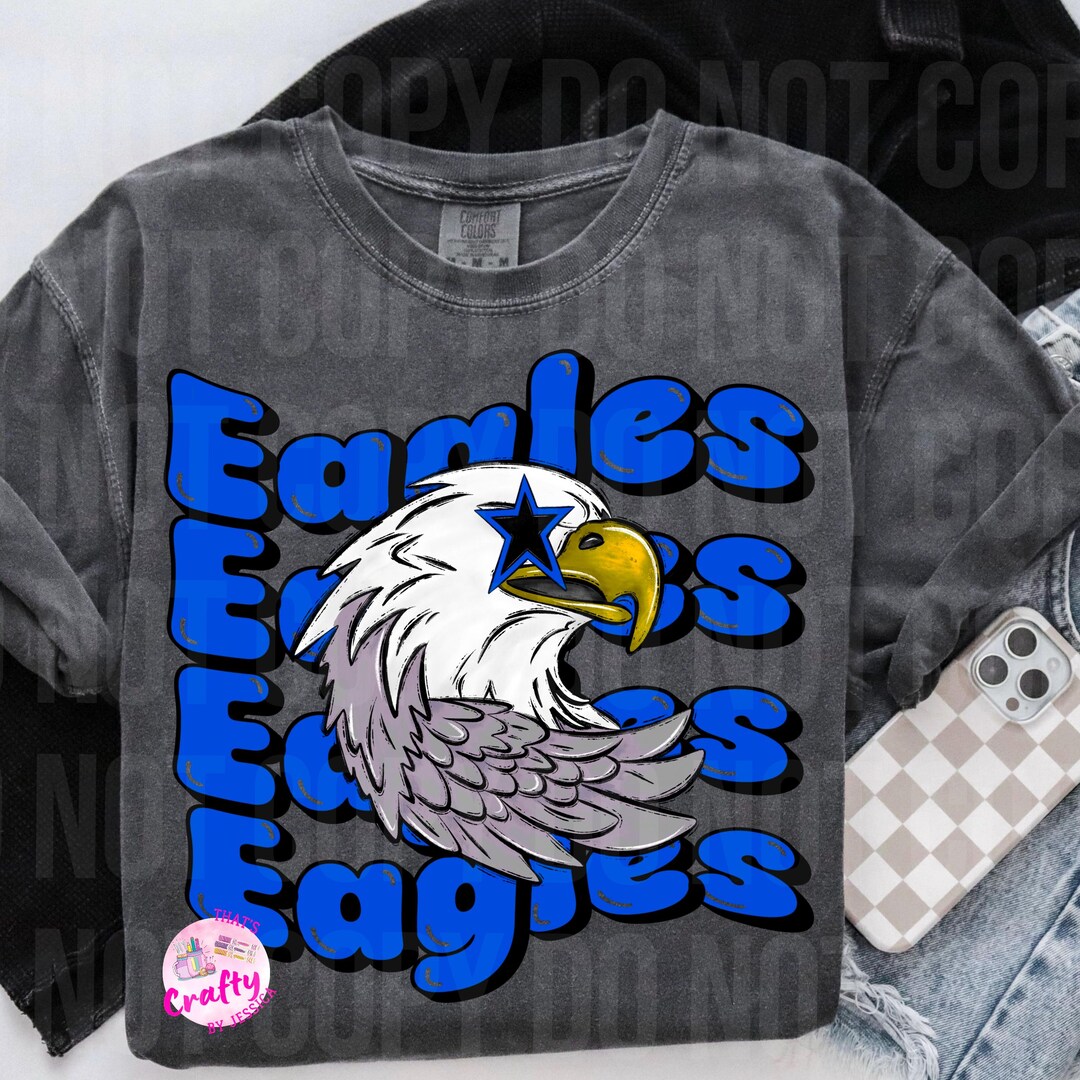 Blue Eagles Wavy Retro PNG, Digital File, Football, Band, Cheer, School ...