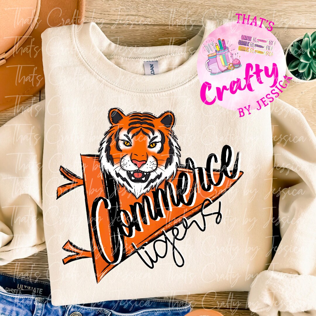 Commerce Tigers Pennant Retro PNG, Digital File, Football, Band, Cheer ...