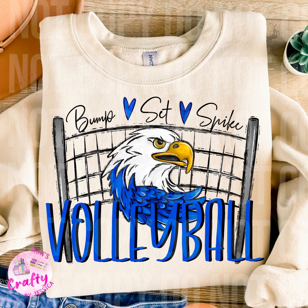 Bump Set Spike Blue Black Eagles Volleyball PNG, Digital File ...