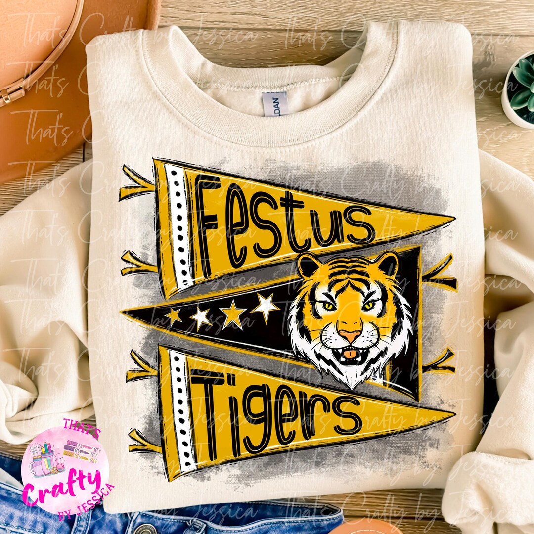 Festus Tigers Pennant Retro PNG, Digital File, Football, Band, Cheer ...