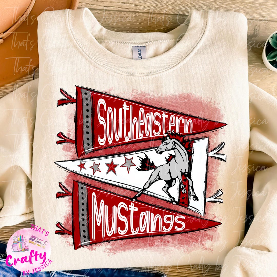 Southeastern Mustangs Retro PNG, Digital File, Football, Band, Cheer ...