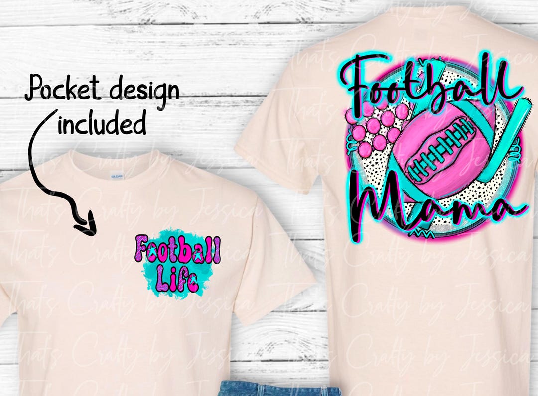 Neon Preppy Football Retro PNG, Digital File, Football, Band, Cheer ...