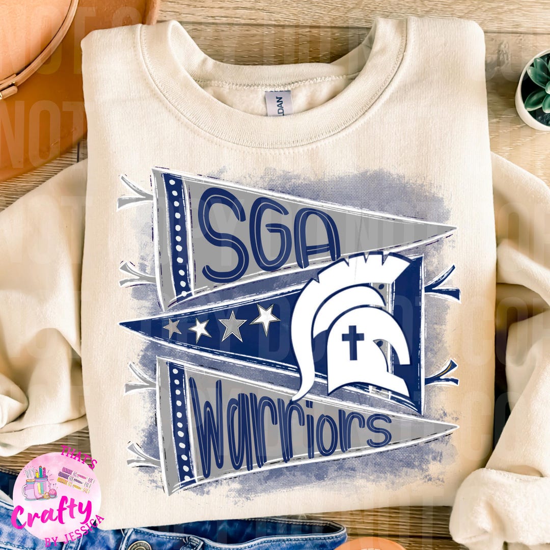 SGA Warriors Pennant Retro PNG, Digital File, Football, Band, Cheer, S ...