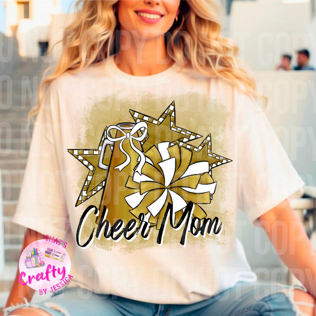 Gold Cheer Mom PNG, Digital File, Cheer Sublimation Design - Etsy
