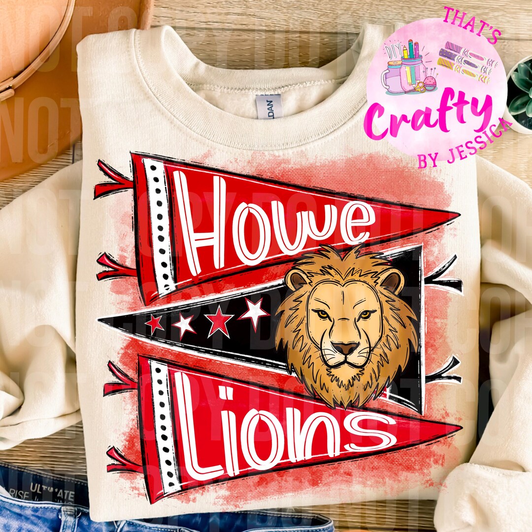 Howe Lions Pennant Retro PNG, Digital File, Football, Band, Cheer ...