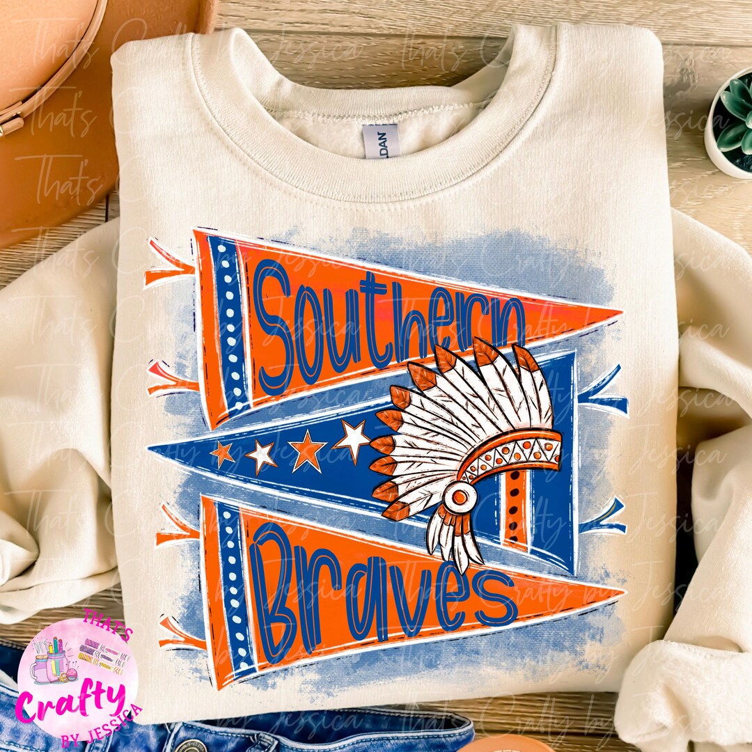 Southern Braves Pennant Retro PNG, Digital File, Football, Band, Cheer ...