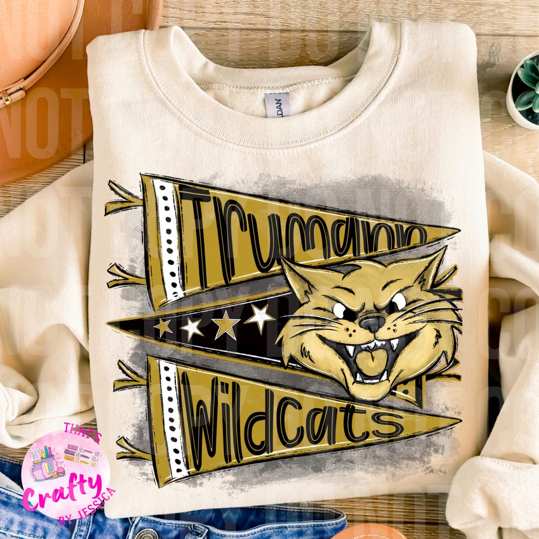 Trumann Wildcats Pennant Retro PNG, Digital File, Football, Band, Cheer ...