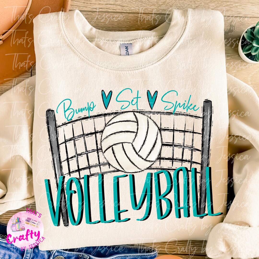 Bump Set Spike Teal Volleyball PNG, Digital File, Sublimation Design - Etsy