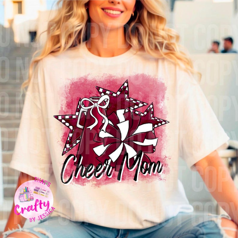 Maroon Cheer Mom PNG, Digital File, Cheer Sublimation Design - Etsy