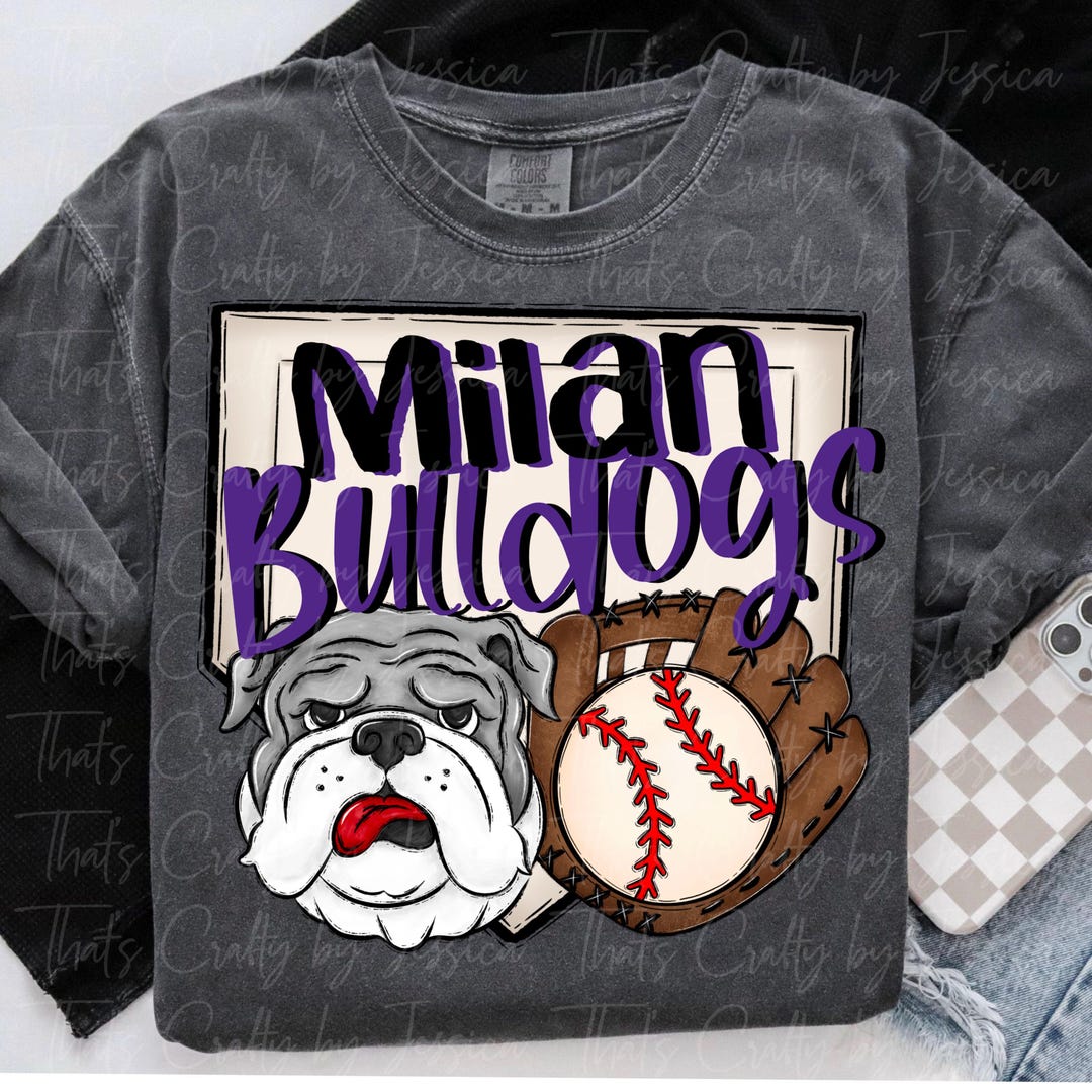Milan Bulldogs Home Plate Baseball Pennant Wavy Retro PNG, Digital File ...