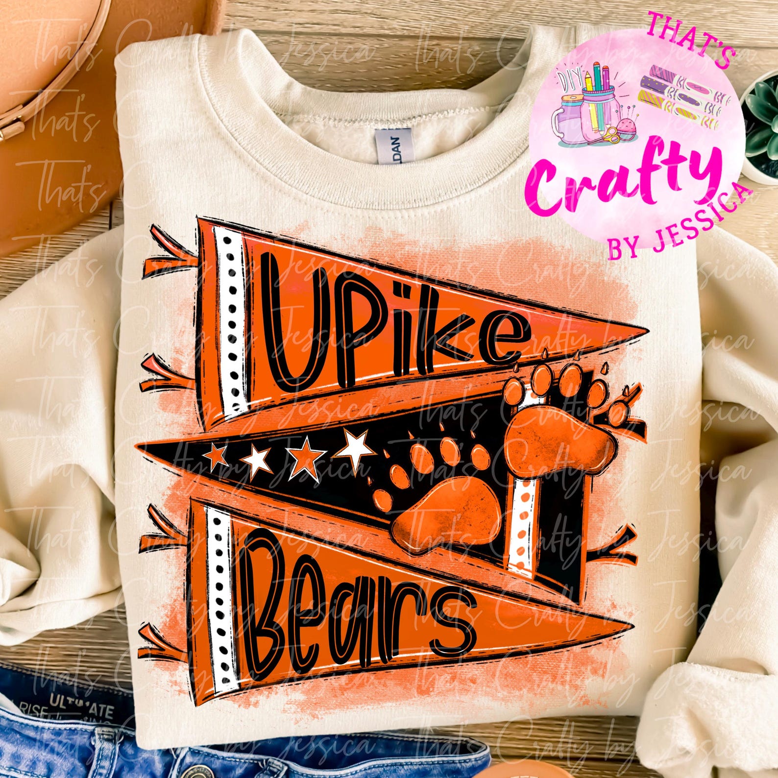 Upike Bears Pennant Retro PNG, Digital File, Football, Band, Cheer ...