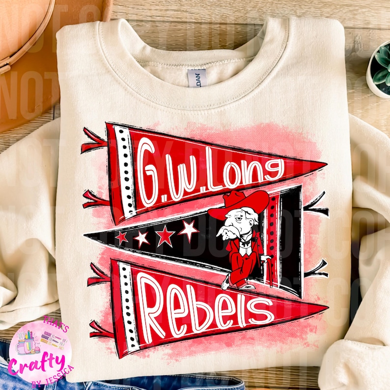 Gw Long Rebels Pennant Retro PNG, Digital File, Football, Band, Cheer ...