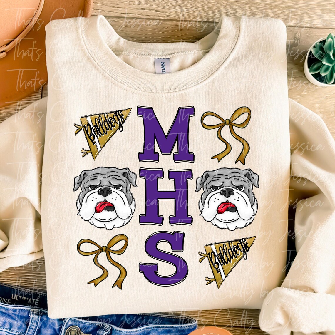 MHS Bulldogs Coquette Pennant Retro PNG, Digital File, Football, Band ...
