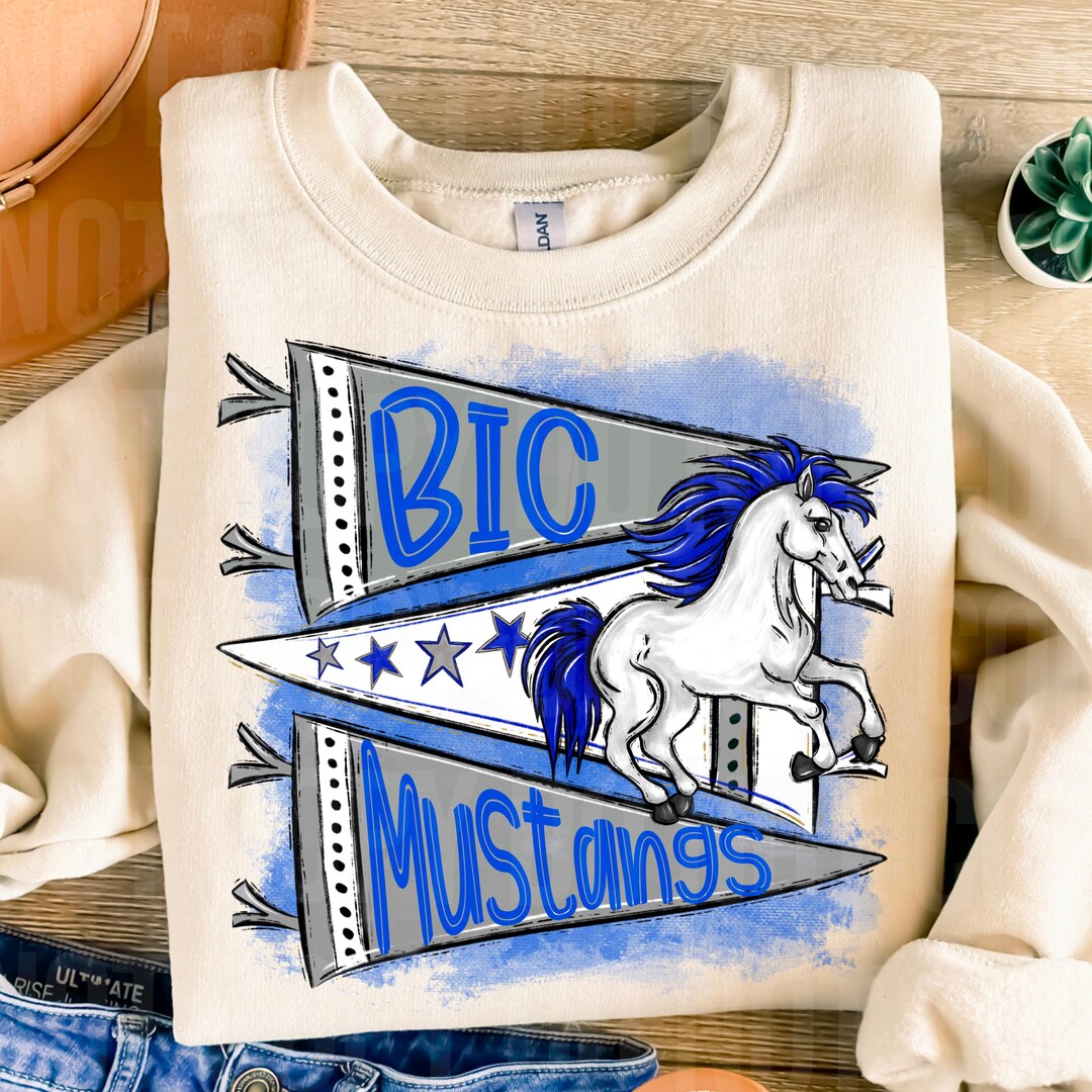 BIC Mustangs Retro PNG, Digital File, Football, Band, Cheer, School ...
