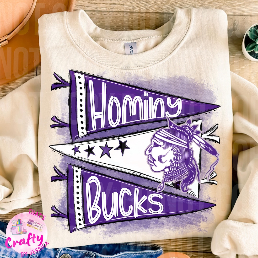Hominy Bucks Pennant Retro PNG, Digital File, Football, Band, Cheer ...