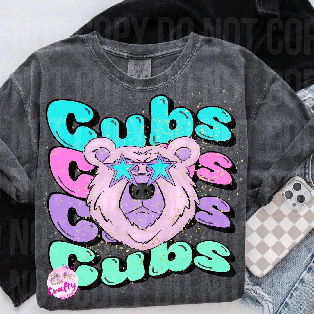 Preppy Cubs Wavy Retro PNG, Digital File, Football, Band, Cheer, School ...