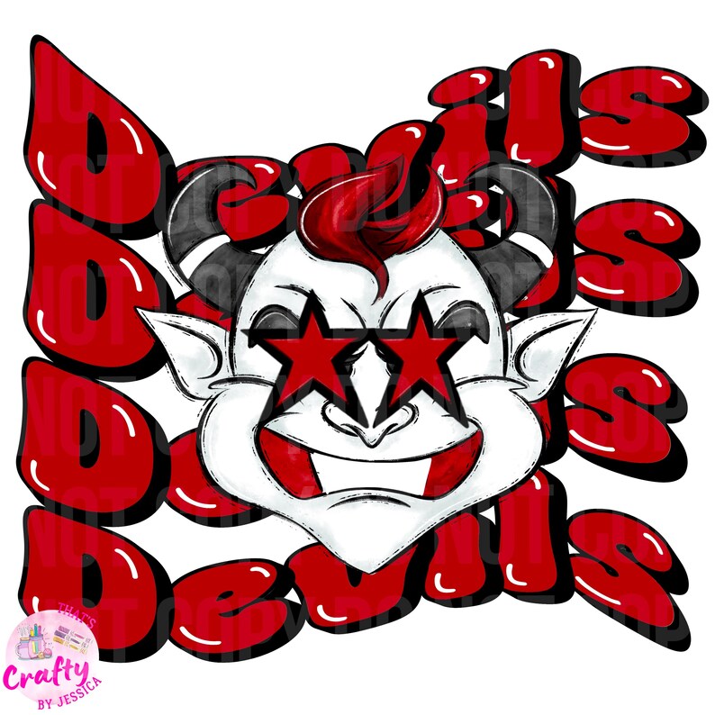 Red Devils Wavy Retro PNG, Digital File, Football, Band, Cheer, School ...
