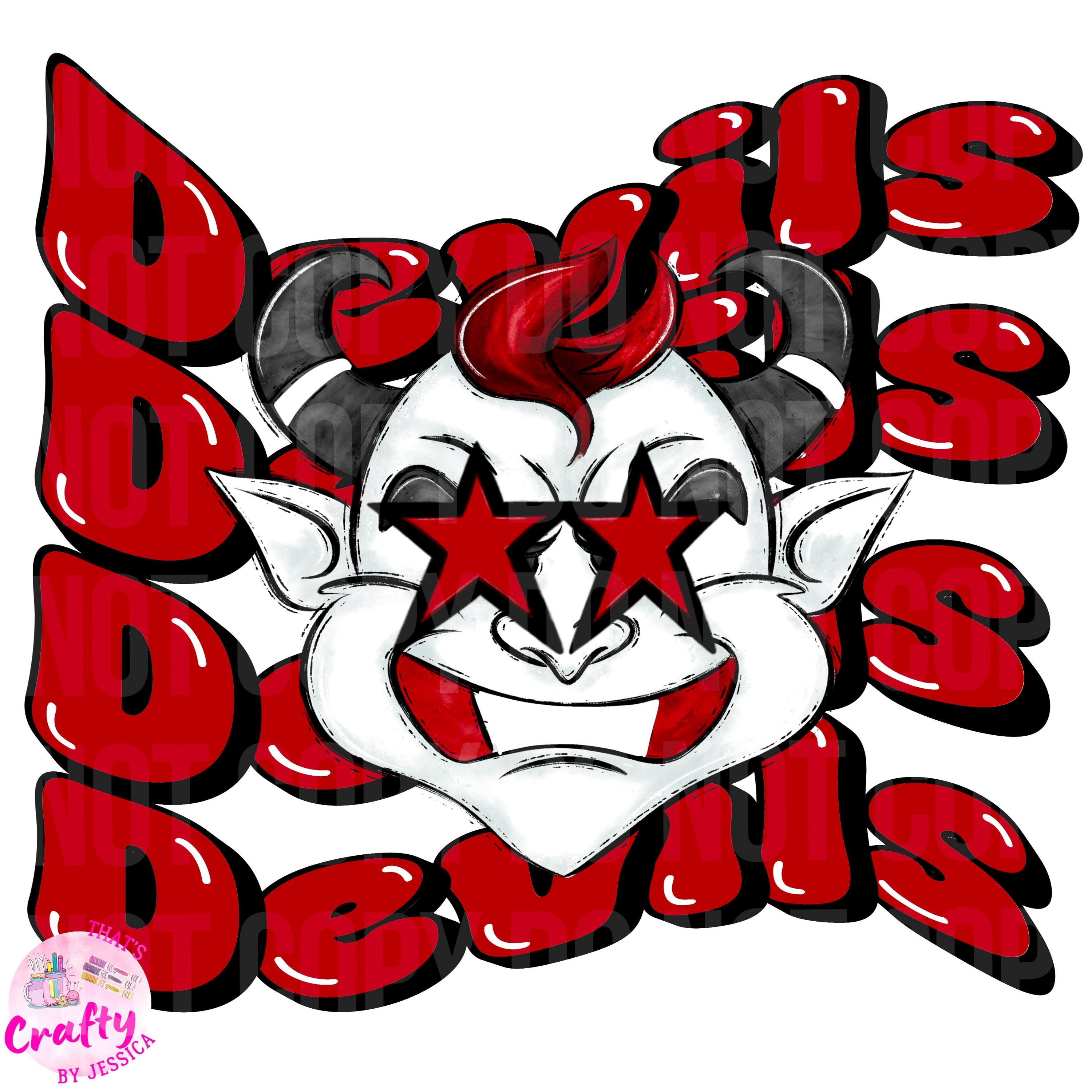 Red Devils Wavy Retro PNG, Digital File, Football, Band, Cheer, School ...