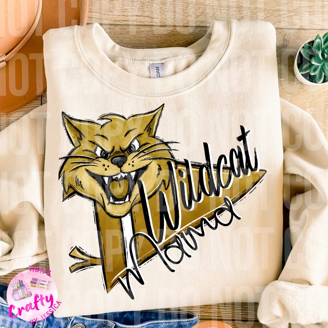 Gold Wildcat Mama Pennant Retro PNG, Digital File, Football, Band ...
