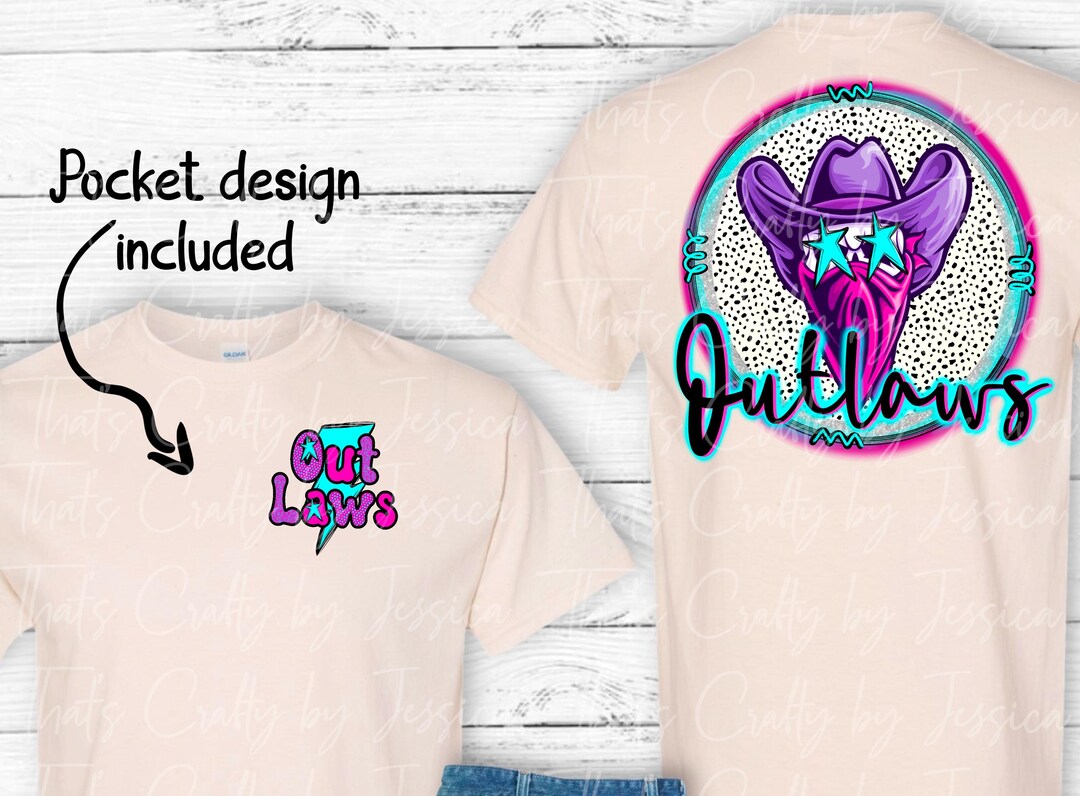 Neon Preppy Outlaws Retro PNG, Digital File, Football, Band, Cheer ...