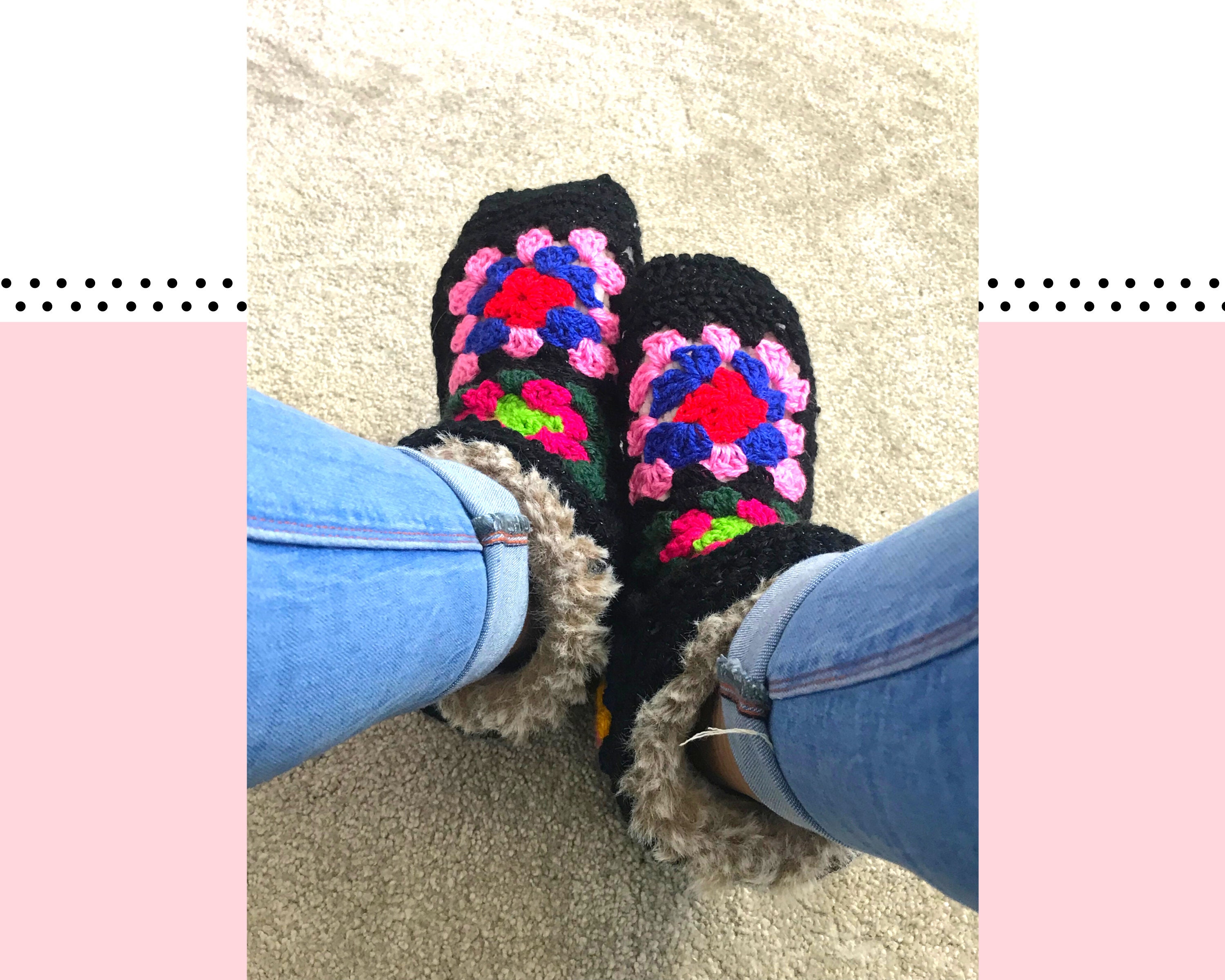 Snuggs - Granny Square Slipper Boots - Etsy