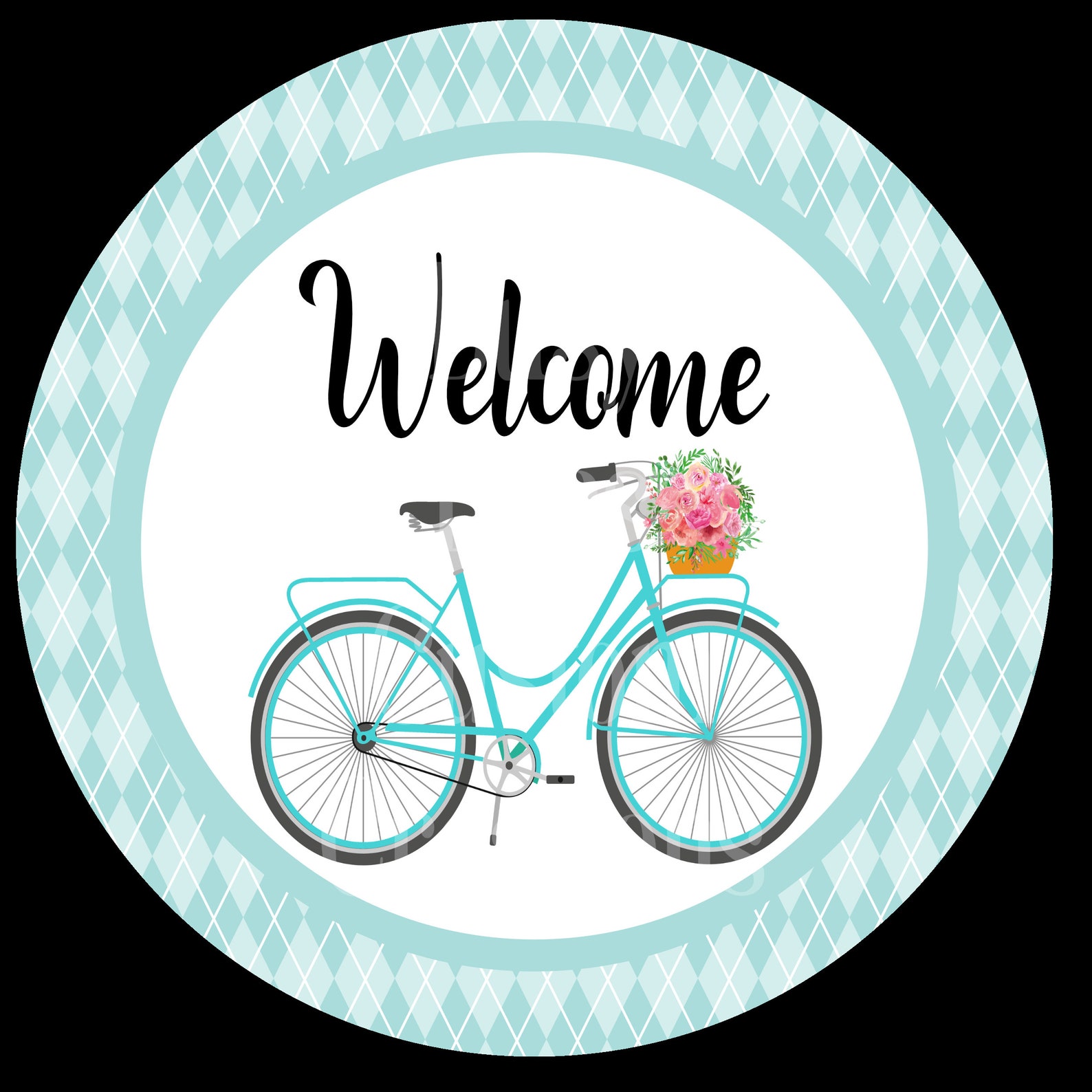 Welcome Bike Wreath Sign - Etsy