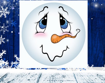 Snowman Face Wreath Sign,blue Eyed Snowman,christmas Wreath Sign,wreath ...