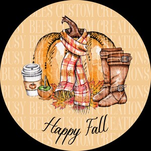 Happy Fall Metal Wreath Sign - Etsy