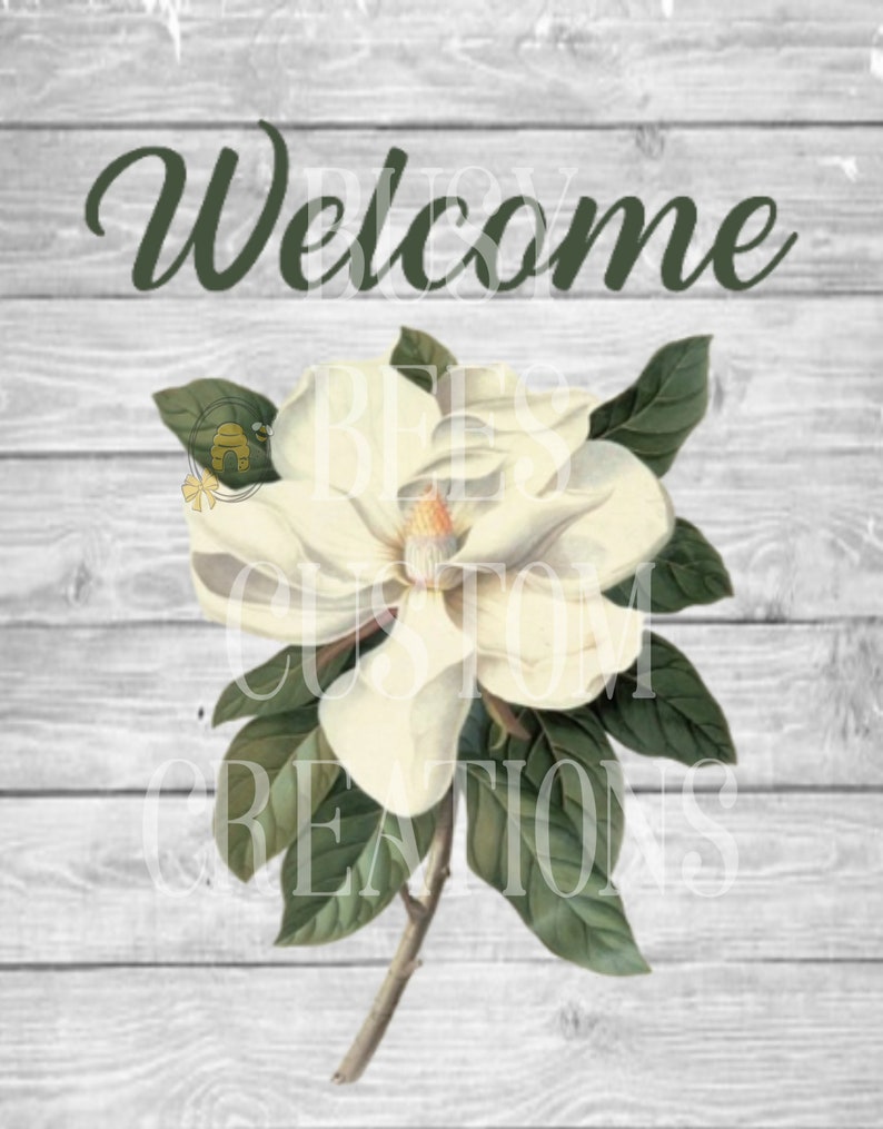 Welcome Magnolia Metal Sign - Etsy