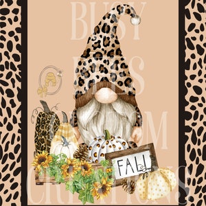 Fall Leopard Gnome Aluminum Wreath Sign - Etsy