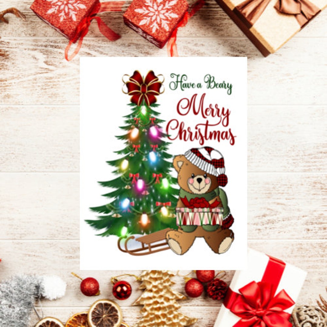 Have a Beary Merry Christmas Metal Wreath Sign - Etsy