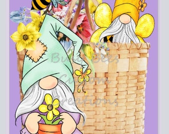 Spring Welcome Gnome Pink and Green Wreath Sign | Etsy