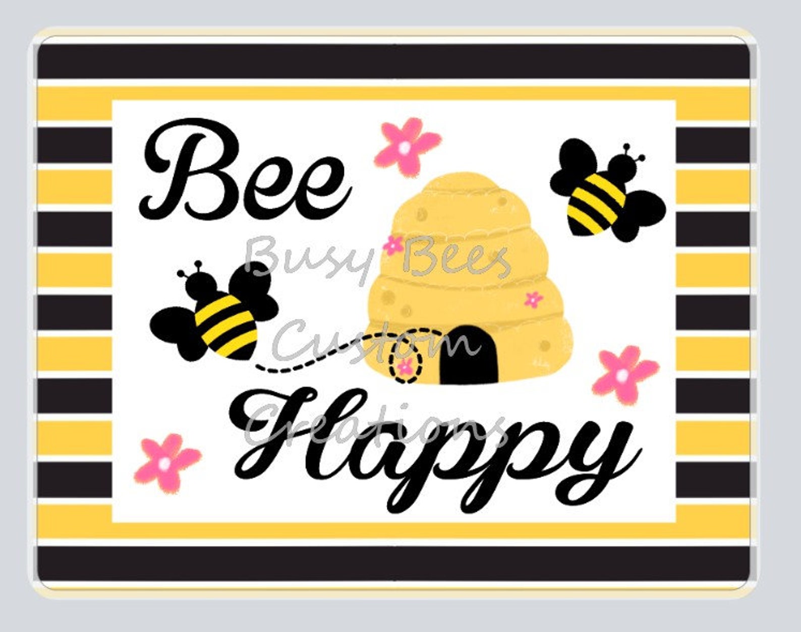 Bee Happy Metal Wreath Sign, Wreath Sign, Bee Happy Sign, Bee Sign ...