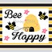 Bee Happy Metal Wreath Sign, Wreath Sign, Bee Happy Sign, Bee Sign ...