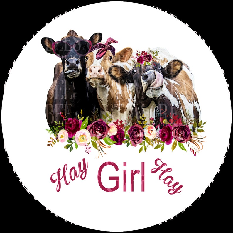 Hay Girl Hay Aluminum Cow Wreath Sign - Etsy