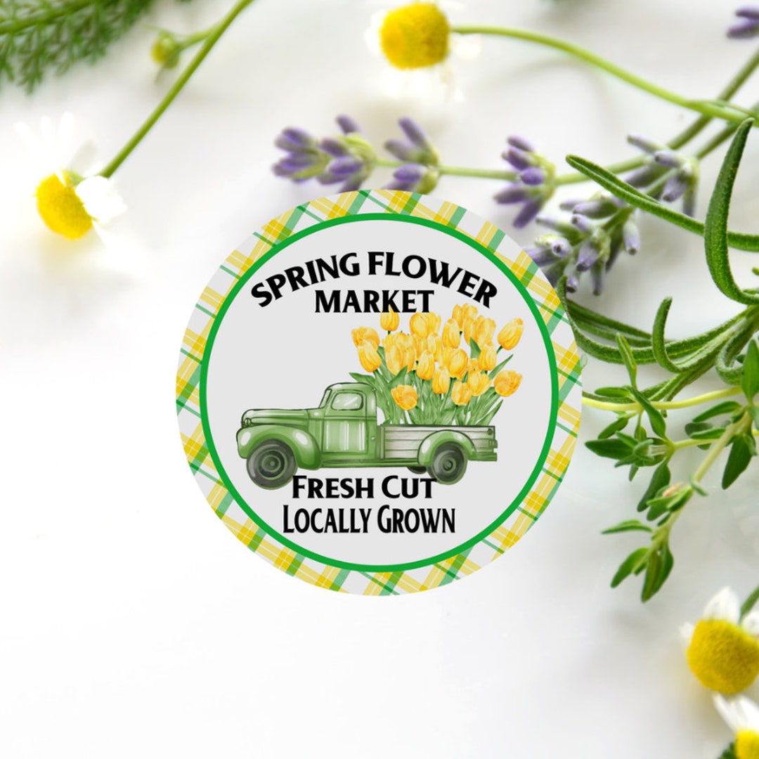 Spring Flower Market Green Truck With Daffodils Metal Wreath Sign - Etsy