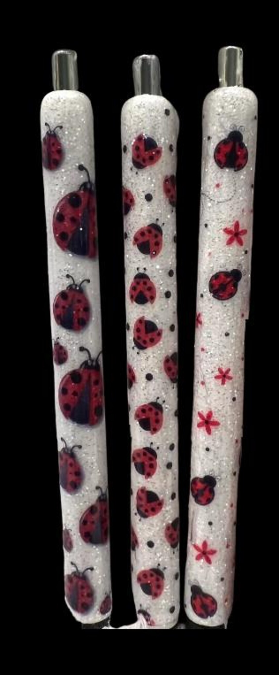 Ladybug Glitter Pens, Custom Glitter Pens, Glitter Gel Pen, Black Ink ...