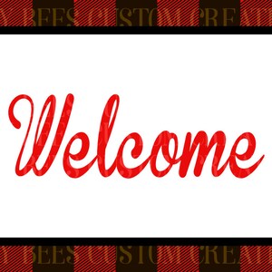 Red Black Buffalo Plaid Welcome Aluminum Wreath Sign - Etsy