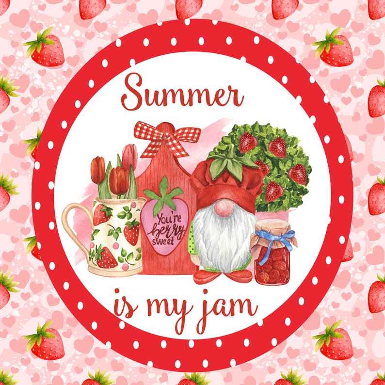 Summer is my Jam Strawberry Wreath Sign Aluminum | Etsy