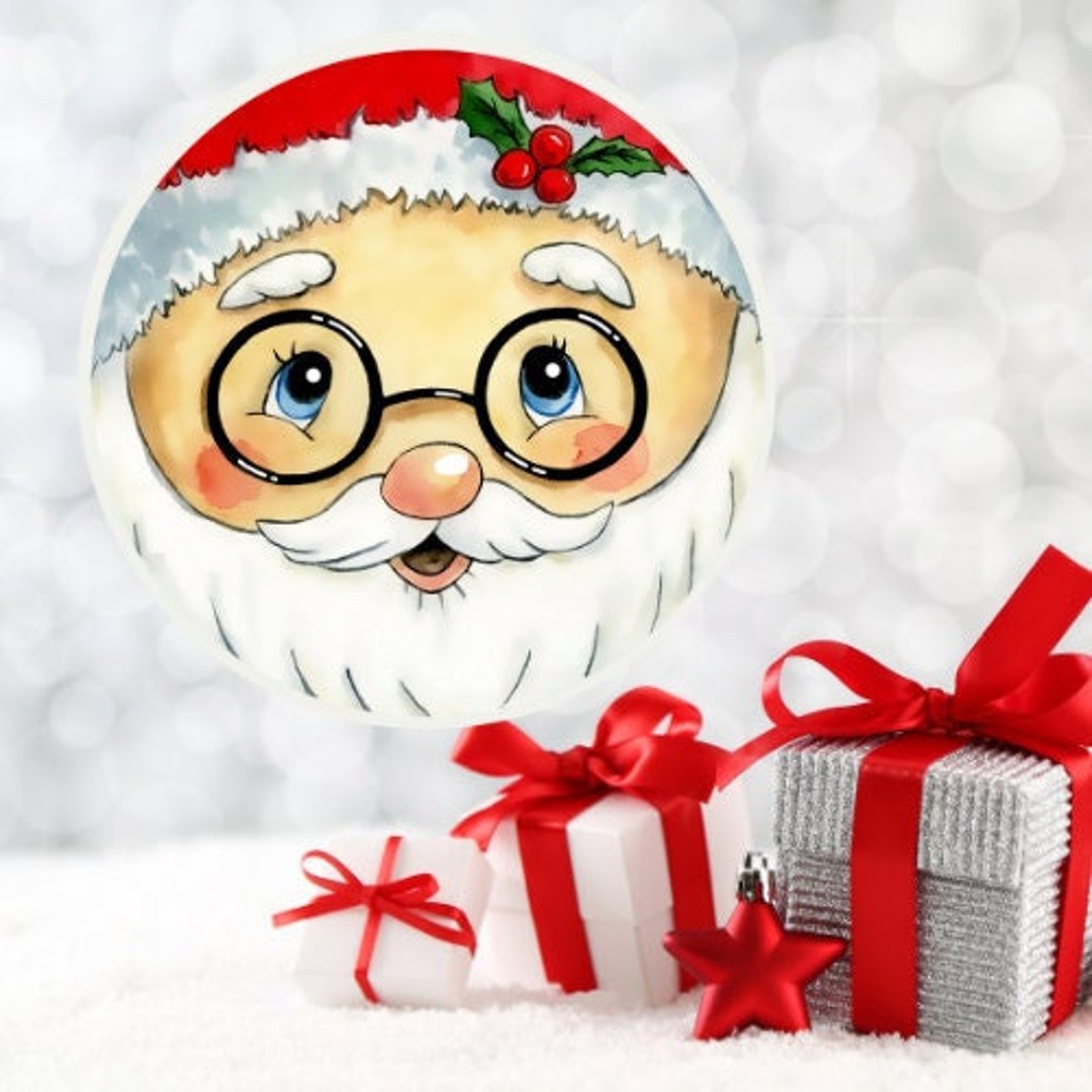 Santa Face Metal Wreath Sign - Etsy