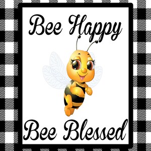 Bee Happy Bee Blessed Metal Wreath Sign - Etsy