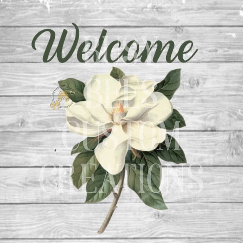 Welcome Magnolia Metal Sign - Etsy