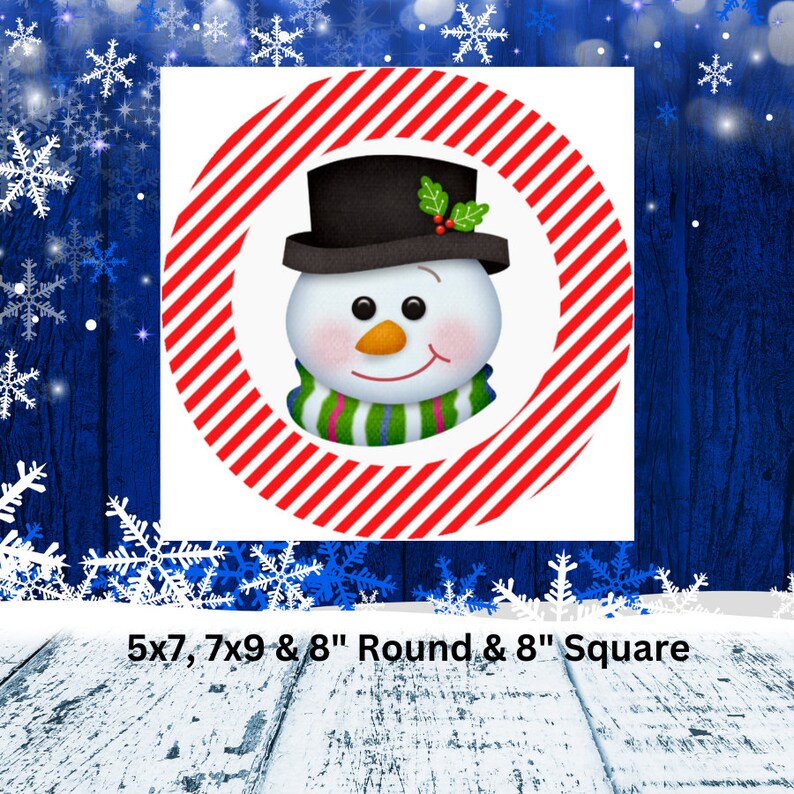 Snowman Sign With Red Diagonal Background - Etsy