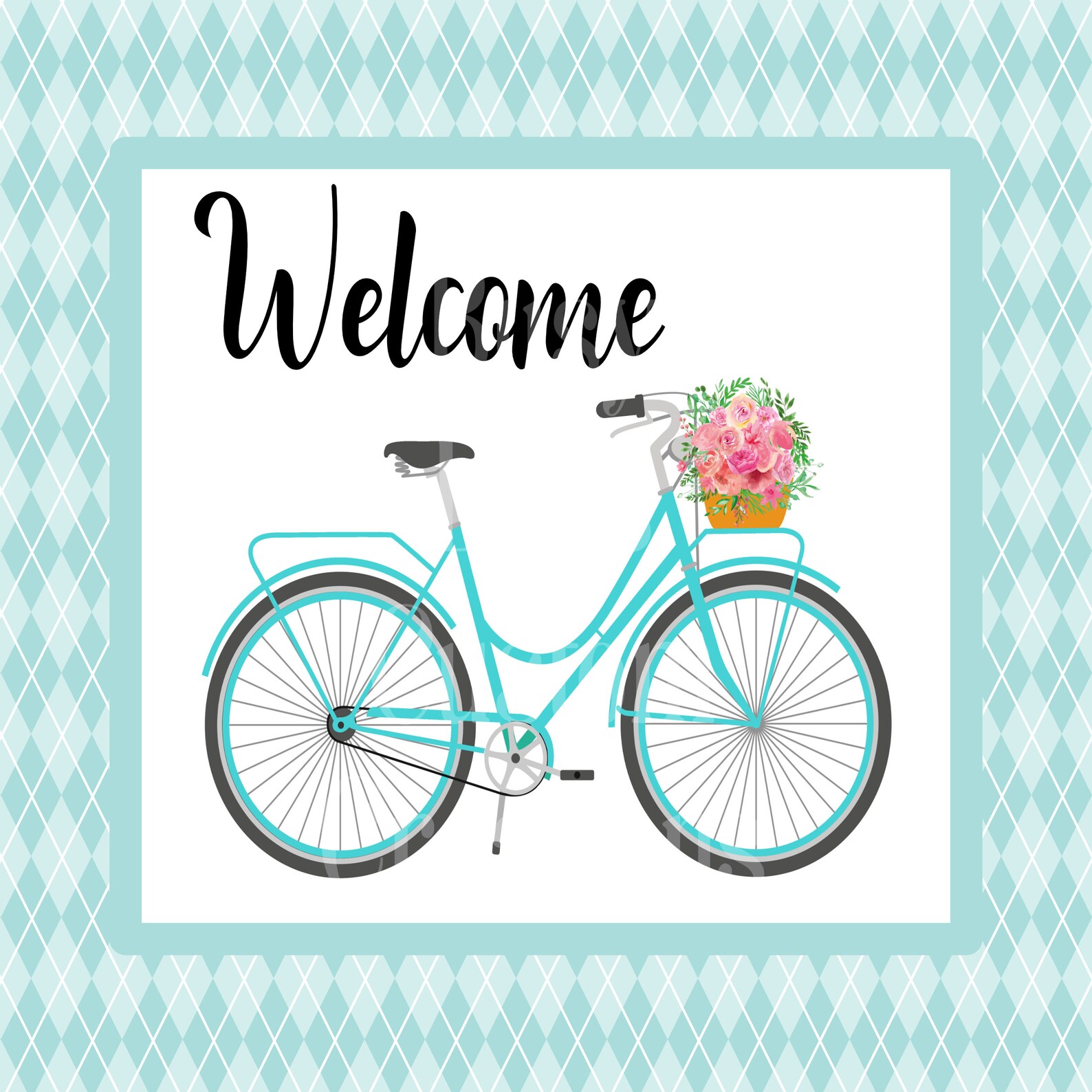 Welcome Bike Wreath Sign - Etsy