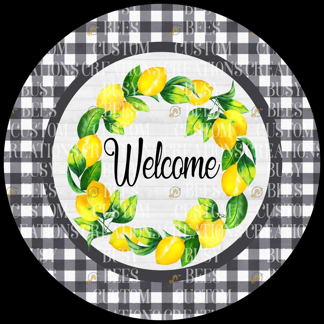 Welcome Lemon Wreath Sign - Etsy